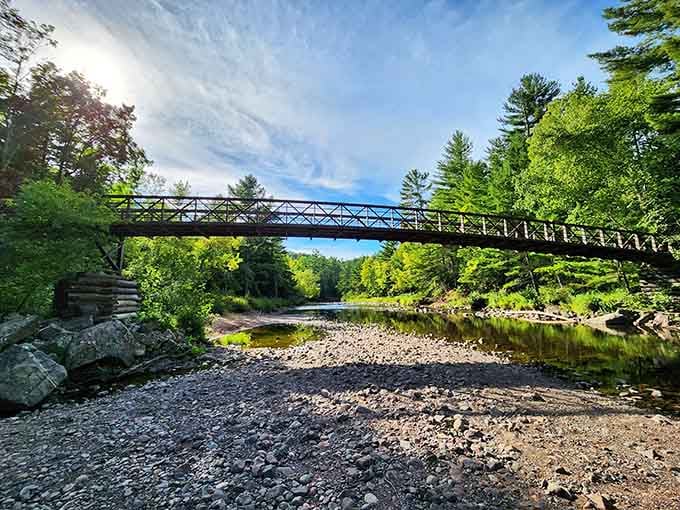 Crossing this bridge feels like entering Narnia, except instead of a wardrobe, you drove through northern Wisconsin.
