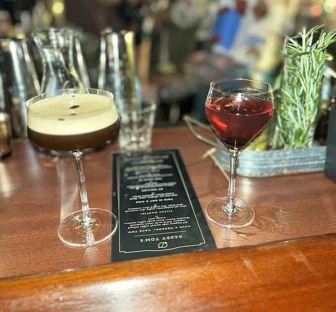 Two perfectly crafted cocktails side by side, proof that choosing just one drink here is the hardest decision you'll make.