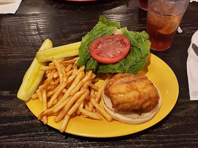 A flounder sandwich this golden deserves its own theme song, preferably something by The Beach Boys.