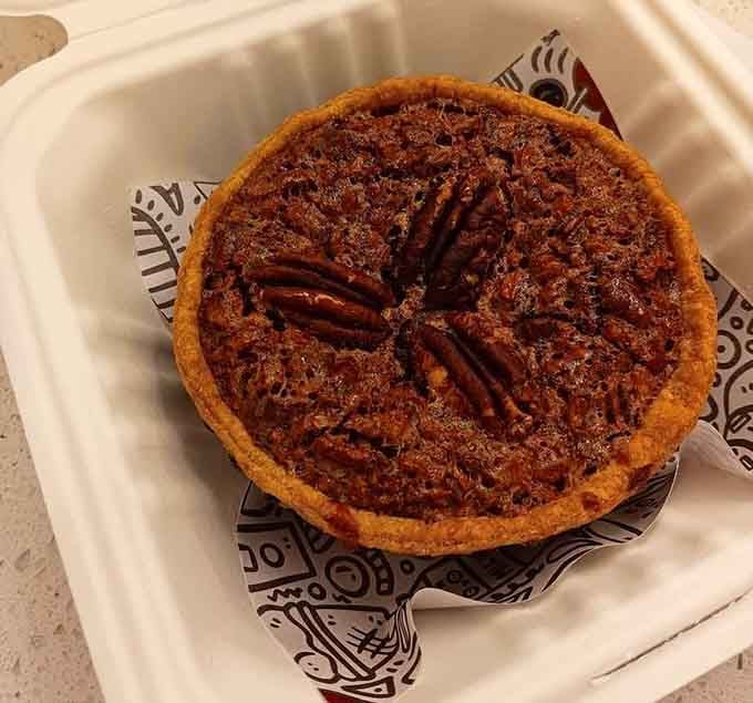 Pecan pie in individual form means no sharing required, which is exactly how it should be, honestly.