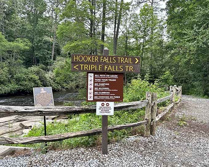 When the trail literally tells you where adventure begins, you know you're in for something special and wonderfully wet.