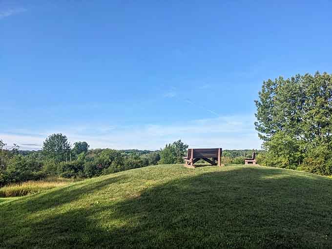 Rolling green hills and open sky reminding you that nature beats Netflix every single time, no contest.