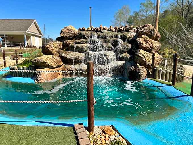 This isn't your typical plastic waterfall; it's a legitimate rock formation that belongs in a nature documentary.