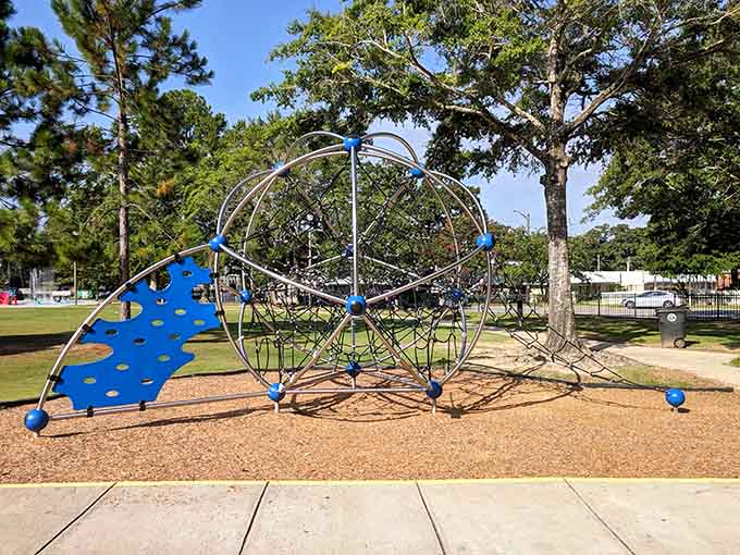Even the playgrounds here look like they were designed by someone who actually remembers being a kid.