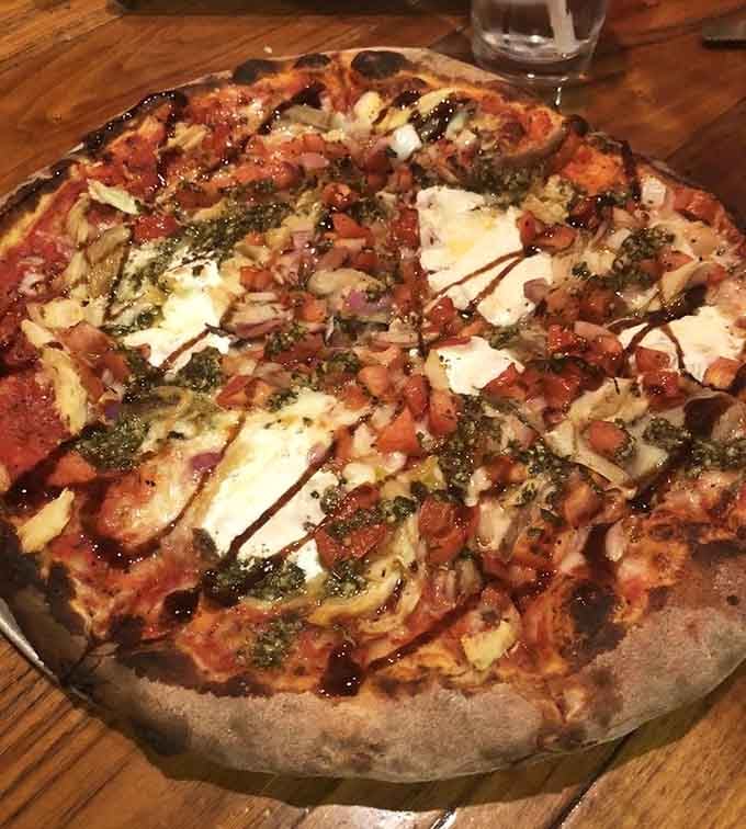 The Mackenzie Rose pizza looks like an artist's palette, except you get to eat this masterpiece.