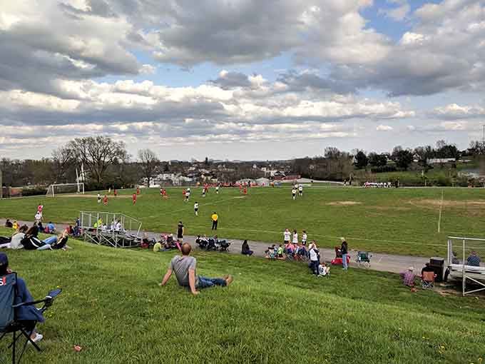 Community soccer where everyone knows everyone's name, and probably their grandparents' names too.
