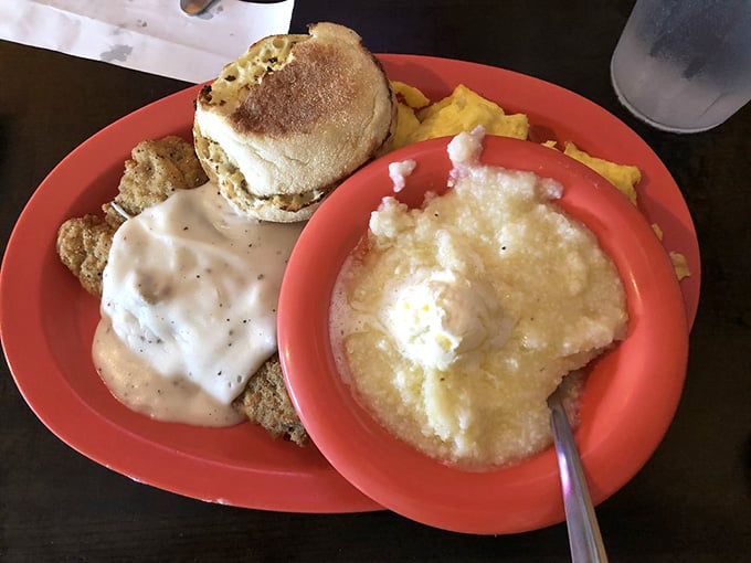 Country-fried steak smothered in gravy with a biscuit that could double as a pillow, this is Southern comfort personified.