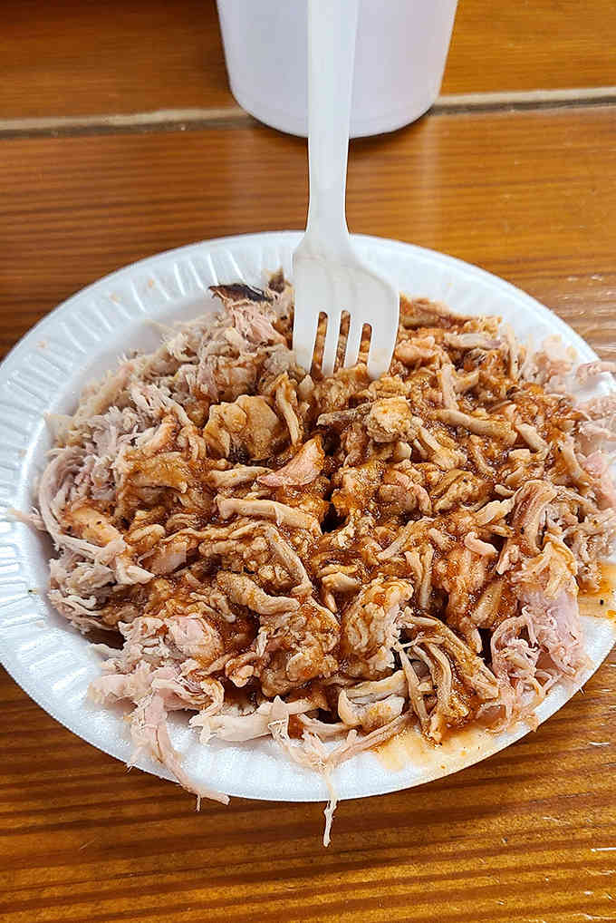 This isn't just lunch, it's a masterclass in what happens when smoke, time, and pork reach perfect harmony.