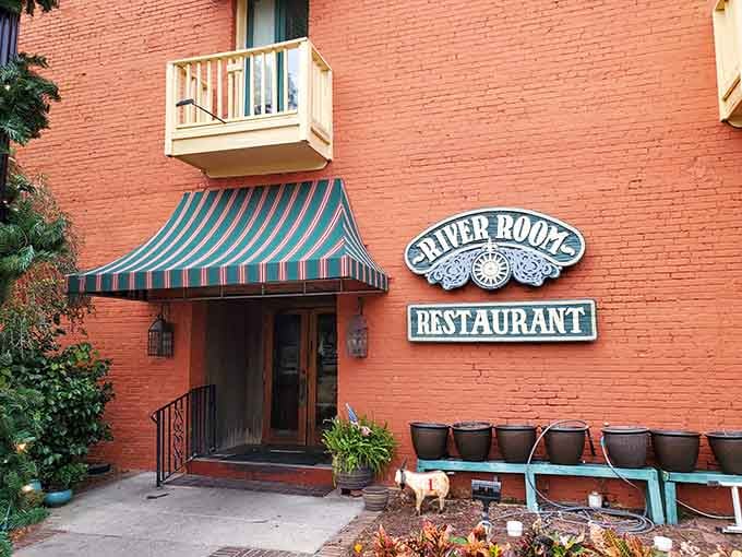 That striped awning welcomes you to waterfront dining where the view competes deliciously with what's on your plate.
