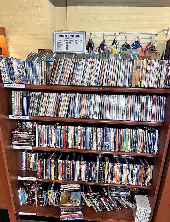 DVDs and music line the shelves, ready to rebuild your entertainment collection without emptying your wallet completely.