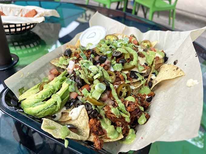 Loaded nachos with walnut chorizo that'll make you forget what traditional chorizo even tastes like&mdash;seriously, it's that good.