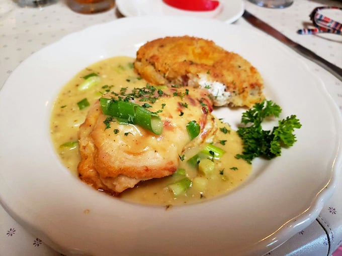 Boursin chicken that looks this elegant proves tavern food can be both comforting and surprisingly sophisticated at once.