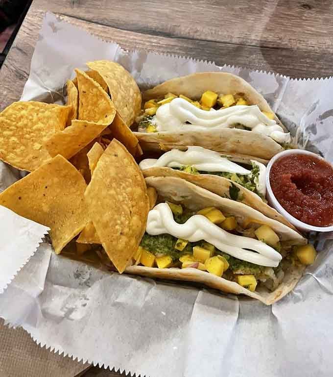 These tacos arrive loaded with toppings and ready to extinguish your hunger with maximum flavor and minimal fuss.