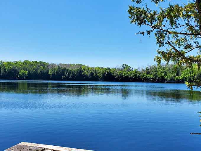 Mirror-smooth waters reflect the sky so perfectly, you'll question which way is actually up here.