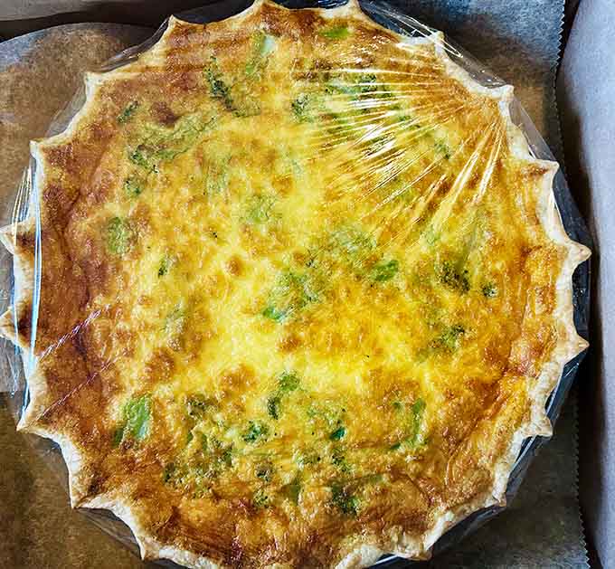 This quiche has a golden top that shimmers like treasure, because honestly, that's what it is.