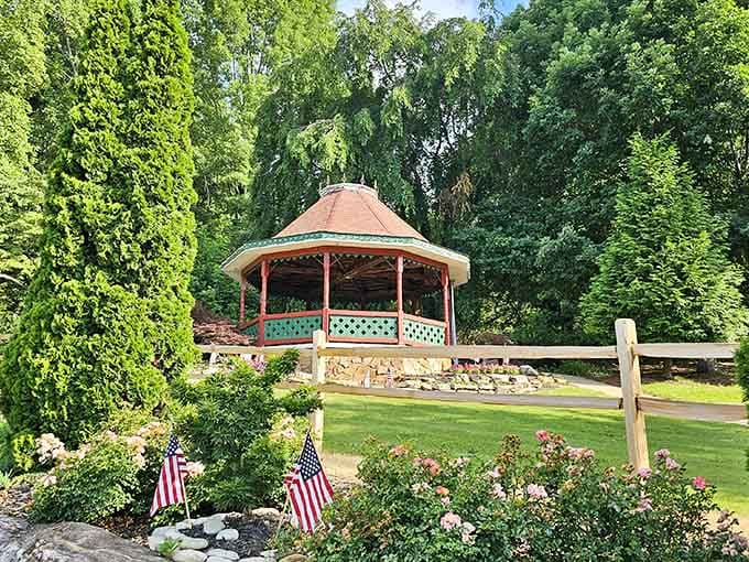 This gazebo has witnessed more family photos than a professional photographer's entire career, and it's still picture-perfect.