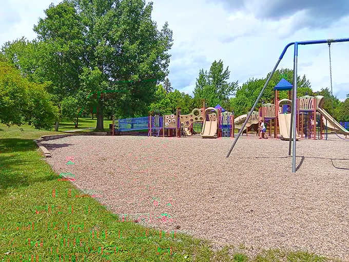 Bennett Park provides playground fun for visiting grandkids without the admission fees that make your wallet weep uncontrollably.