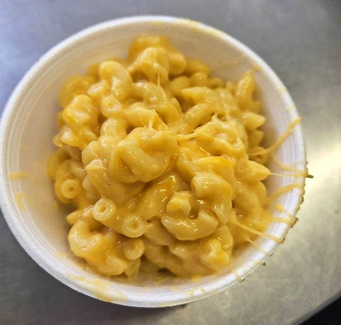 Golden, creamy macaroni and cheese that would make your grandmother nod approvingly from across the dinner table.