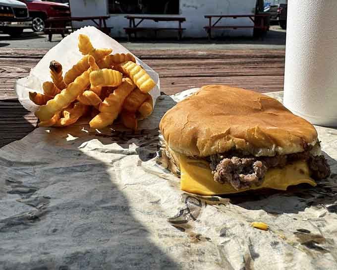 That golden crunch on those fries paired with a perfectly smashed patty&mdash;this is what happiness looks like on a table.
