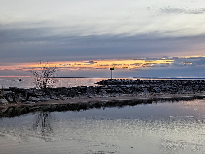 Sunsets over Lake Michigan turn the sky into a masterpiece that no filter could ever improve upon.