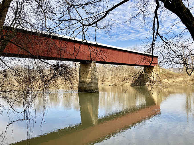 The East Fork of the White River has been flowing beneath this bridge since the 1880s.