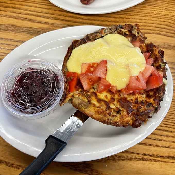 The Rotterdam brings hash browns, bacon, and hollandaise together in a skillet symphony that deserves a standing ovation.