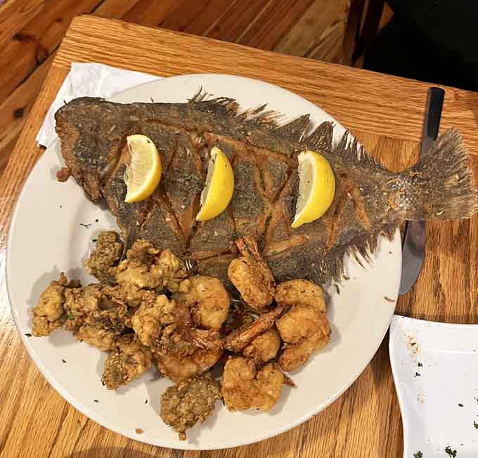Crispy flounder so golden and perfect, it could make a pescatarian out of your steak-loving uncle.