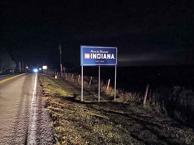 Roadside welcome signs don't need fancy lighting to make your heart do a little happy dance when you see them.