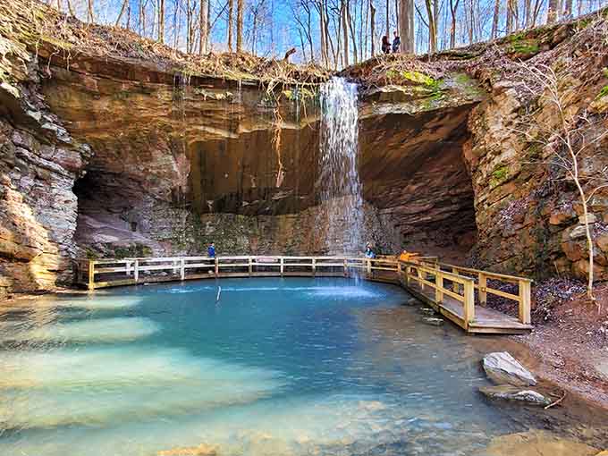 Nature's own infinity pool, complete with a waterfall that makes you forget your phone exists.