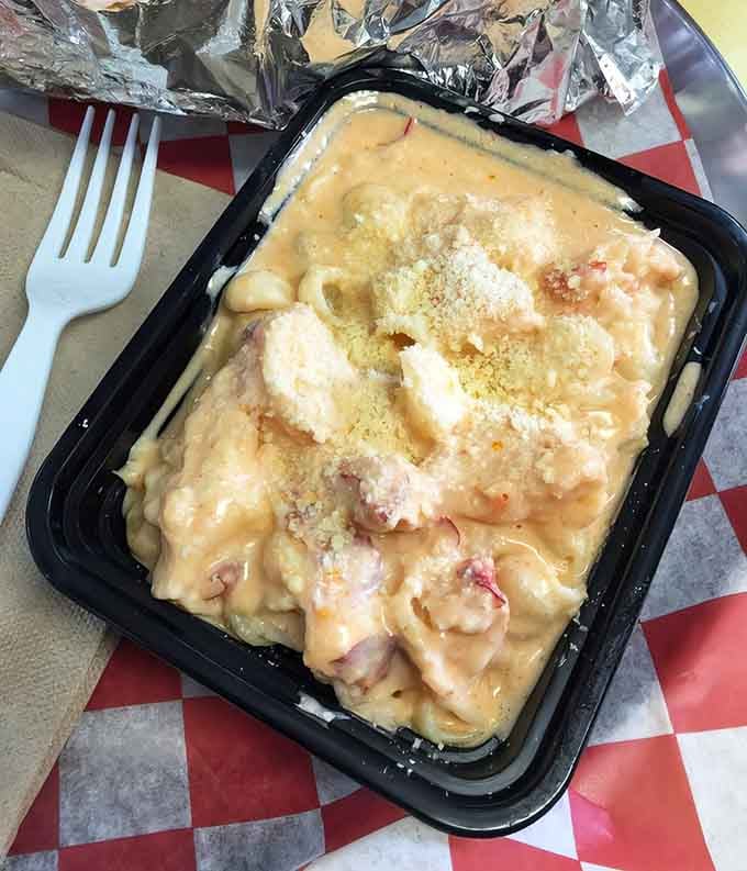 Lobster mac and cheese so creamy and decadent, it should probably come with a warning label for your arteries.
