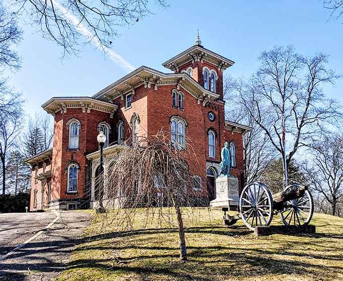 This red brick beauty with its tower looks like it walked straight out of a Civil War history documentary.