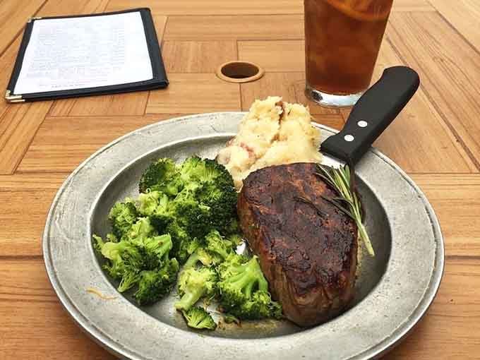 A perfectly cooked filet mignon with creamy mashed potatoes, because sometimes simple done right beats fancy every time.