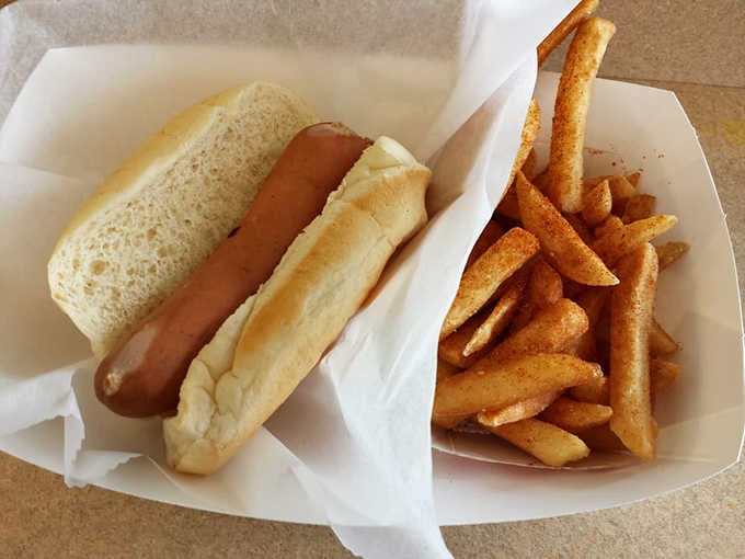 A hot dog and fries combo that looks simple but tastes like someone actually cares about your lunch happiness.