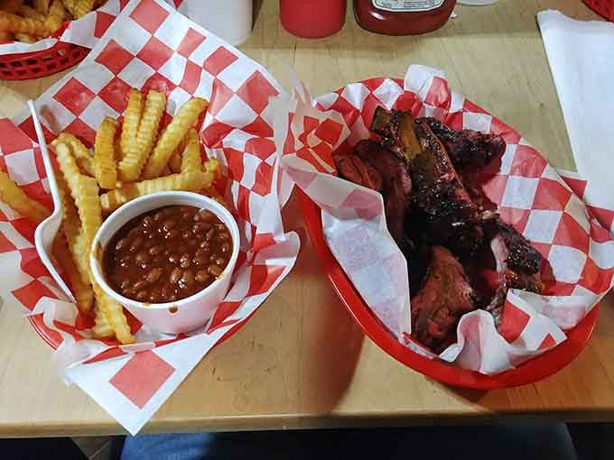 Ribs so tender they're practically waving goodbye to the bone, paired with creamy mac and cheese perfection.