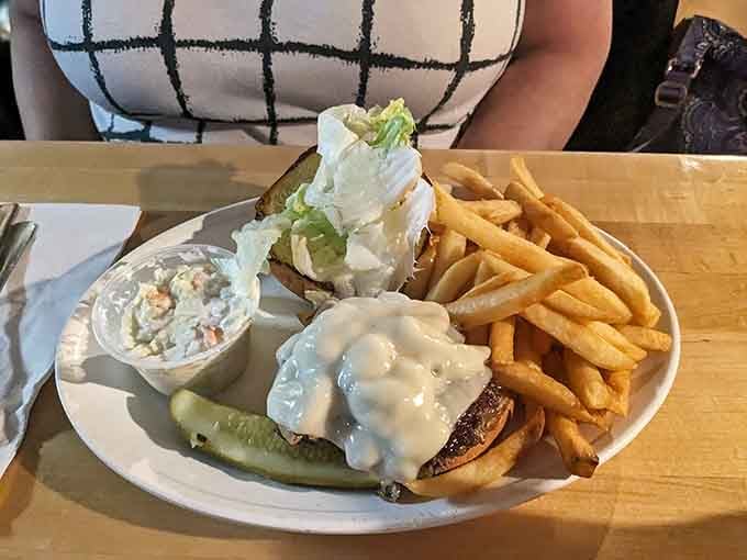 When your burger needs a steak knife to hold it together, you know someone in the kitchen understands portion control.