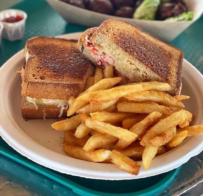 The famous lobster reuben: proof that sometimes the craziest ideas turn out to be pure culinary genius on bread.