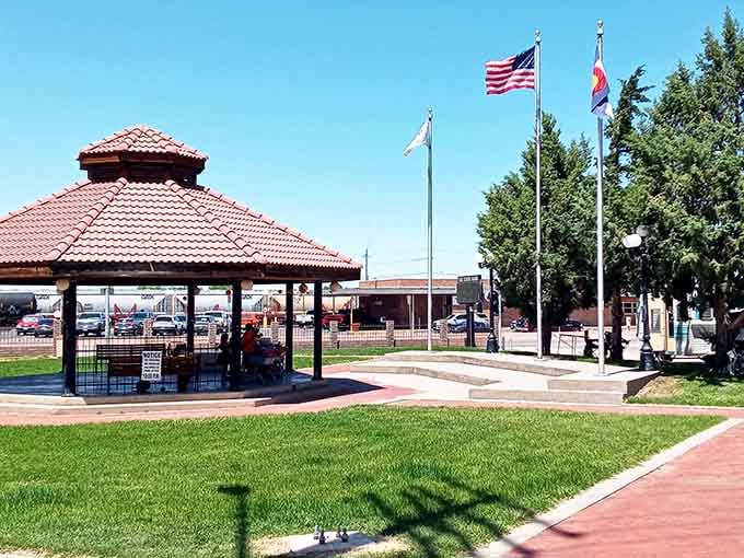 Santa Fe Plaza's gazebo hosts community gatherings where people actually talk to each other face-to-face, imagine that.