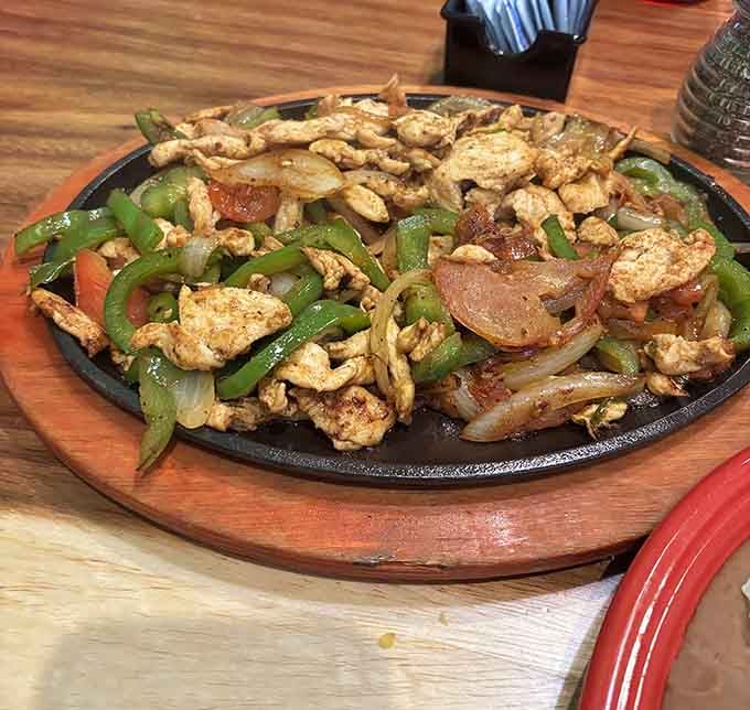 When your fajitas arrive on a sizzling skillet, everyone in the restaurant turns to look with pure envy.
