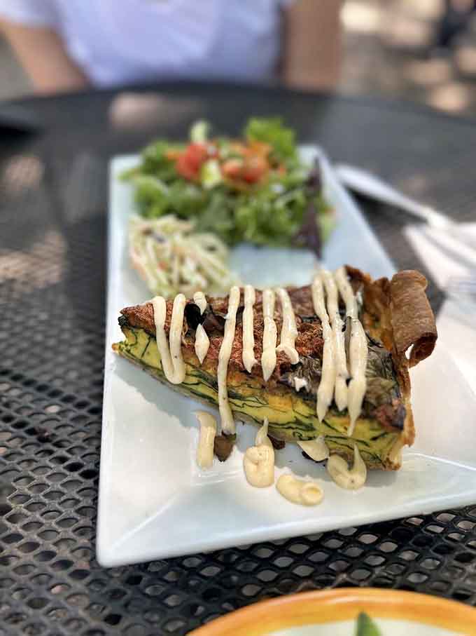 That quiche is packed with more personality than your average breakfast, and yes, it tastes as good as it looks.