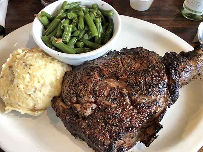 When your steak comes with a bone handle and beautiful grill marks, you know you're in for something special.