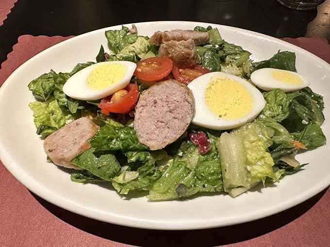 A salad substantial enough to make you feel virtuous before the pasta parade begins its march.