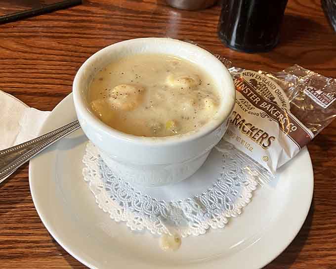 Creamy, peppery clam chowder that warms you from the inside out, just like your grandmother would approve of.