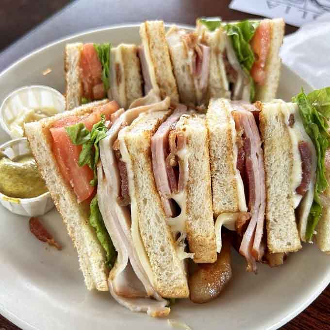 Stacked high and cut into perfect triangles, this club sandwich understands the assignment and aces the test.