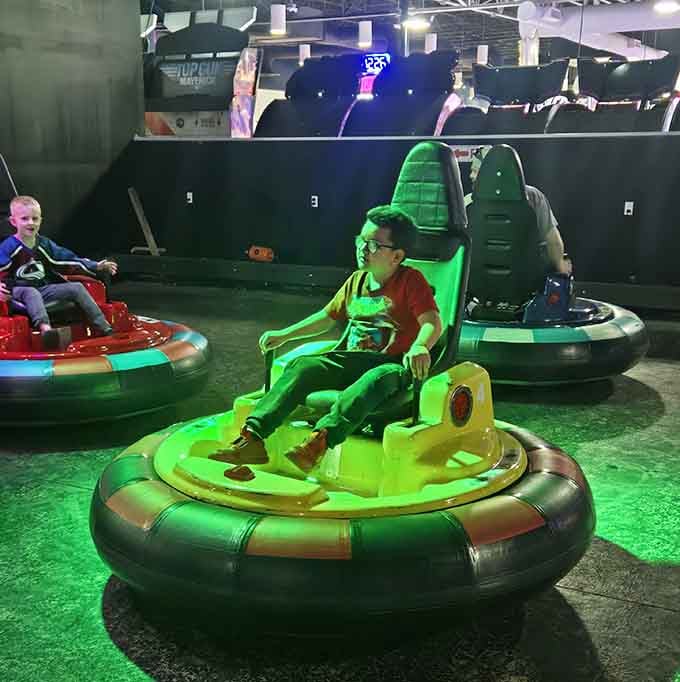 These bumper cars glow brighter than your enthusiasm for legally ramming into your loved ones.