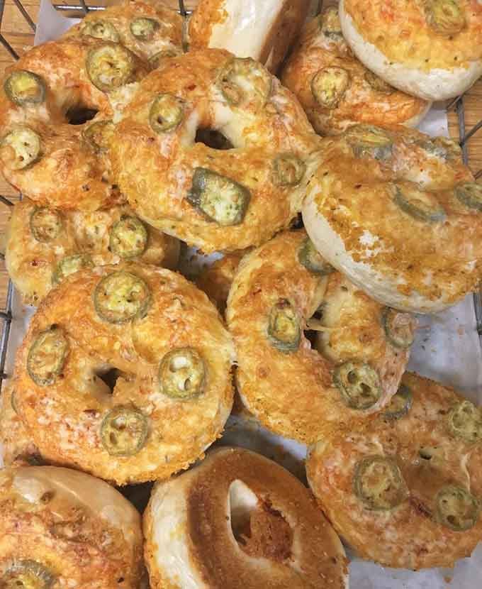 Those jalape&ntilde;o jack bagels aren't messing around, bringing the heat with style and serious cheese commitment.