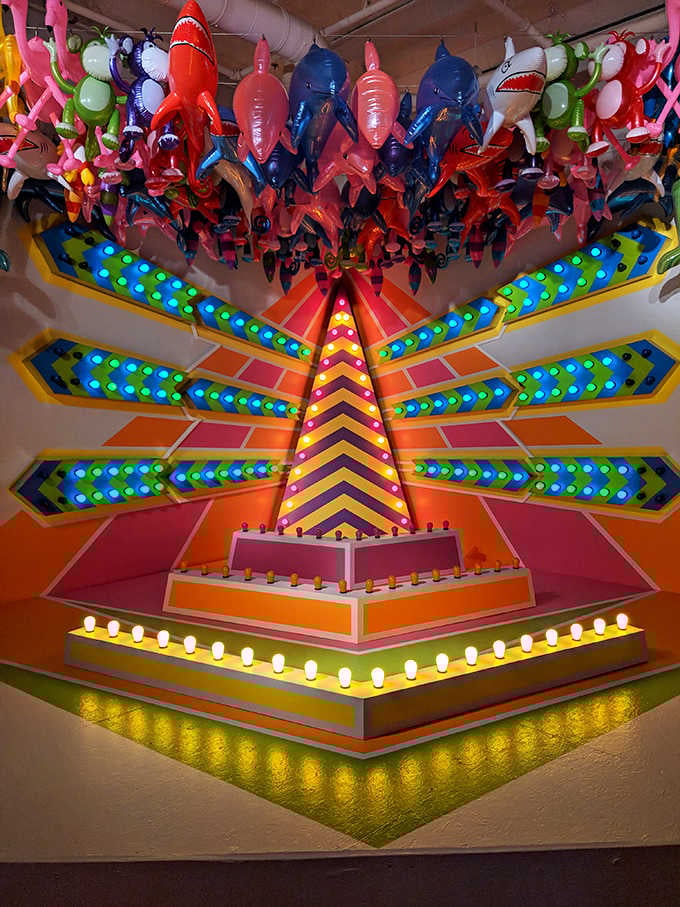 A pyramid of pure visual joy that makes you wonder if you accidentally wandered into Willy Wonka's art studio.