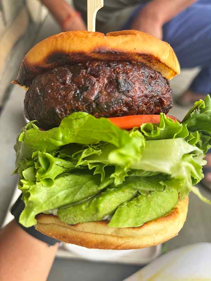 Proof that vegetarian options can be just as towering and intimidating as their meaty counterparts, honestly.