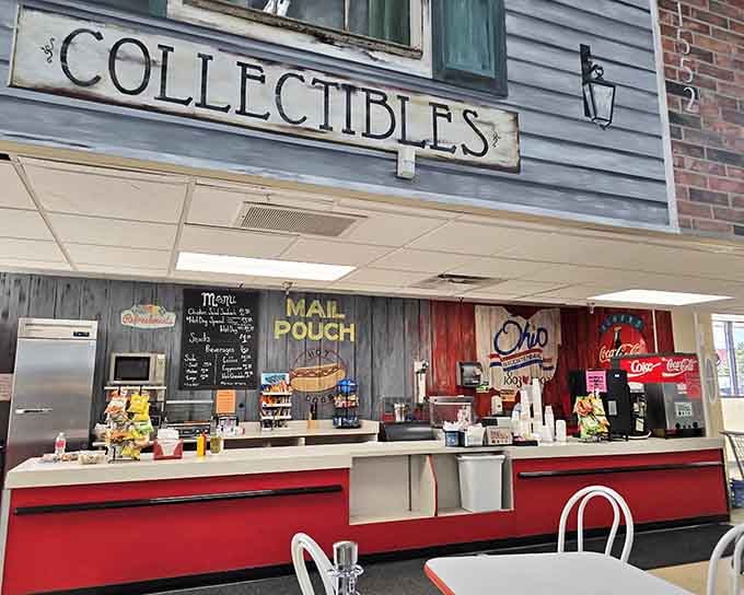 Even the snack counter has vintage charm, because refueling during your treasure hunt should feel nostalgic too.