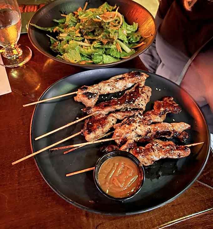 Chicken satay that proves skewered meat and peanut sauce is humanity's greatest collaboration yet.