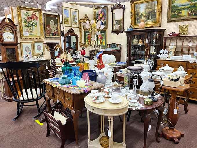 When furniture becomes art and art becomes furniture, you know you've entered the good part of the treasure hunt.